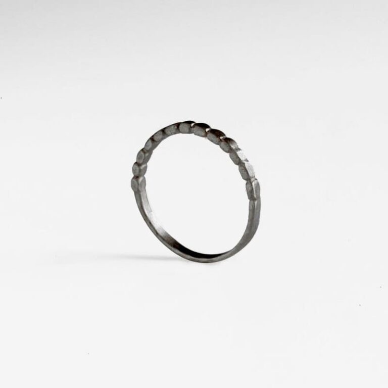 Half Flat Misha Ring Ruthenium Plated Silver - Susi Cala Jewelry